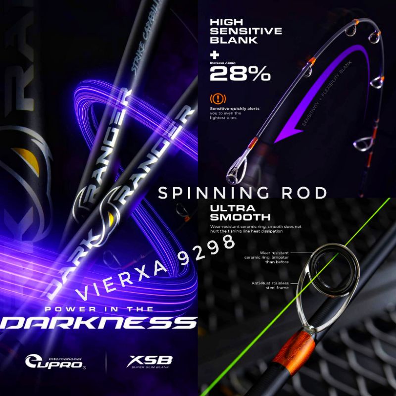 Eupro Dark Ranger Spinning ROD Power in Darkness | Shopee Malaysia