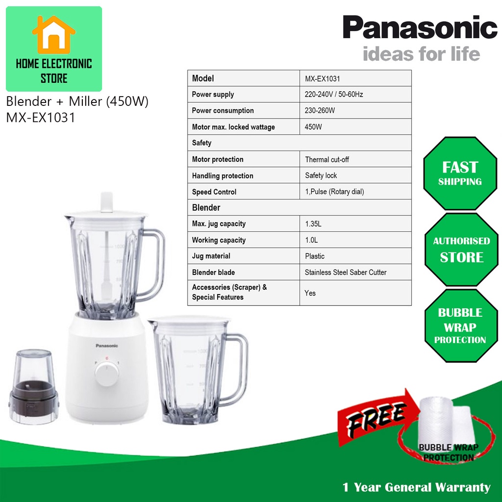 [NEW] Panasonic 1L 450W Jug Blender + Miller MX-EX1011 / Panasonic 1L ...