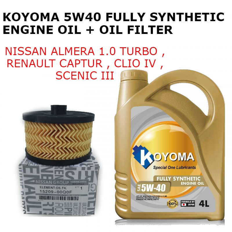 NISSAN ALMERA 1.0 TURBO , RENAULT CAPTUR , CLIO IV , SCENIC III OIL ...