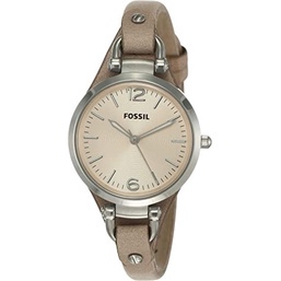 Fossil ES2830 Georgia Three Hand Leather Watch (Sand) | Shopee Malaysia