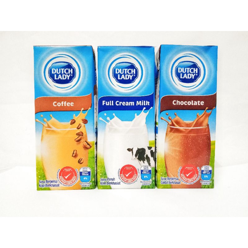 Dutch Lady UHT Recombined Milk 200ml - 3 Flavours | Shopee Malaysia