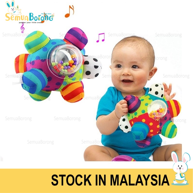 Baby Development Bumpy Ball Fun Plush Activity Ball Rattle Grasping ...