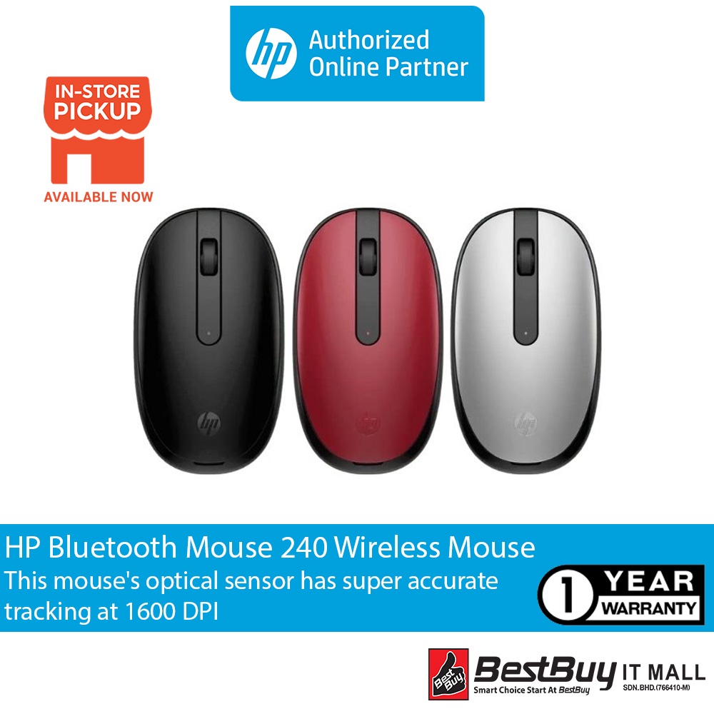 HP Bluetooth Mouse 240 Wireless Mouse, Ergonomic Mouse (3V0G9AA ...