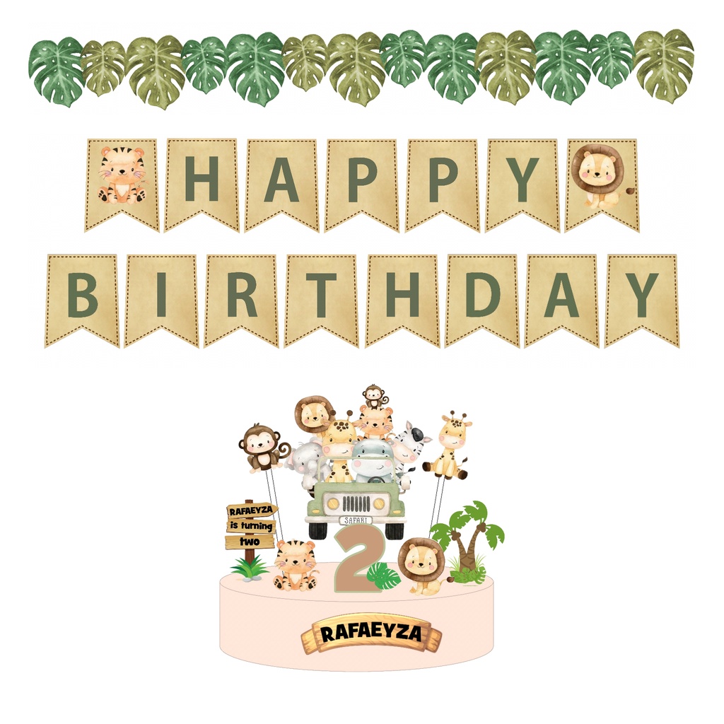 Safari cake topper "A" / BABY ANIMAL / ZOO | Shopee Malaysia