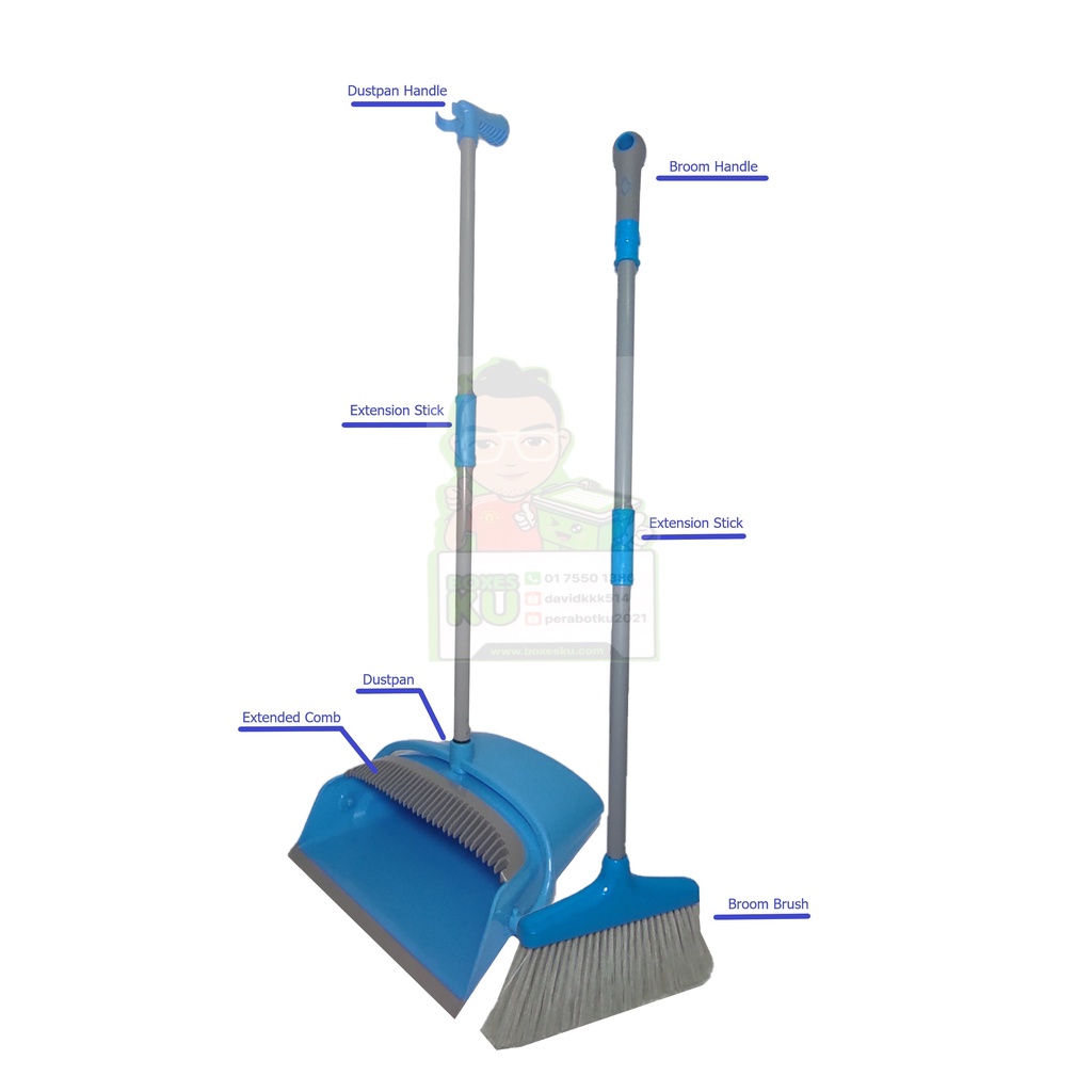 Fordable Broom and Dustpan Set With Windproof Teeth/ Magic Sweeper/ Set ...