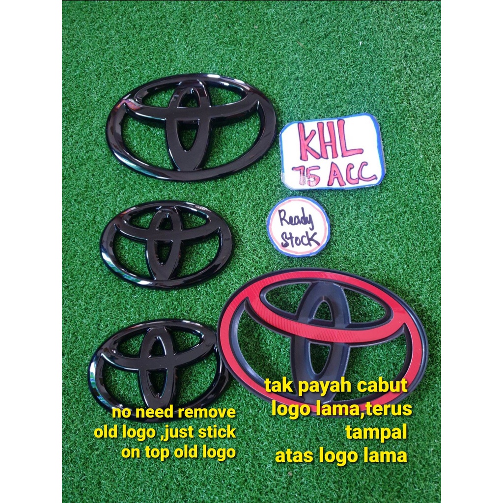 toyota logo glossy black tampal terus tak payah cabut lama logo ...