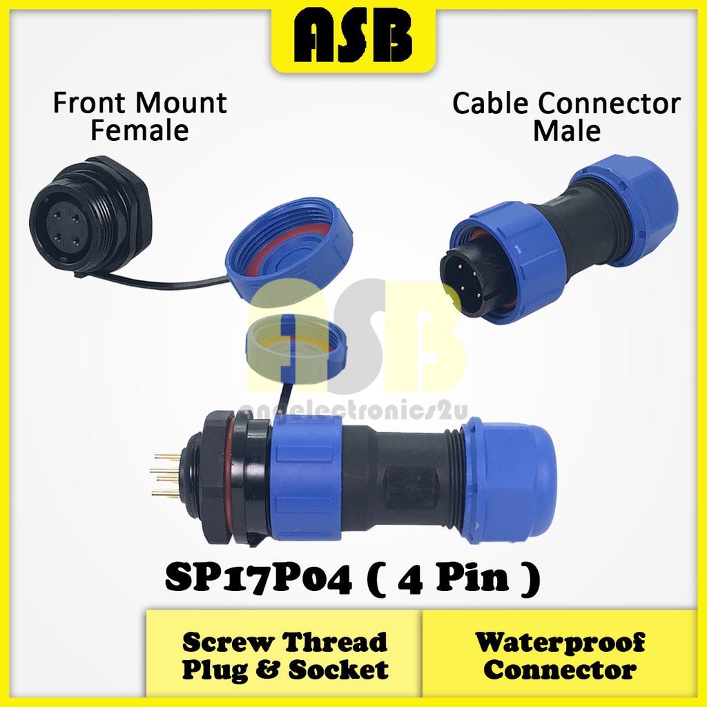 (1pc) SP17 Series IP68 17MM Waterproof Connector ( Screw Thread Plug & Socket ) | Shopee Malaysia