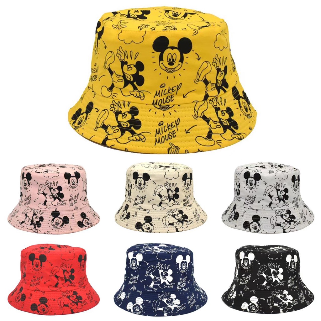 RAINBOWCO Cartoon Charater Bucket Hat Unisex Printed Korean Reversible ...