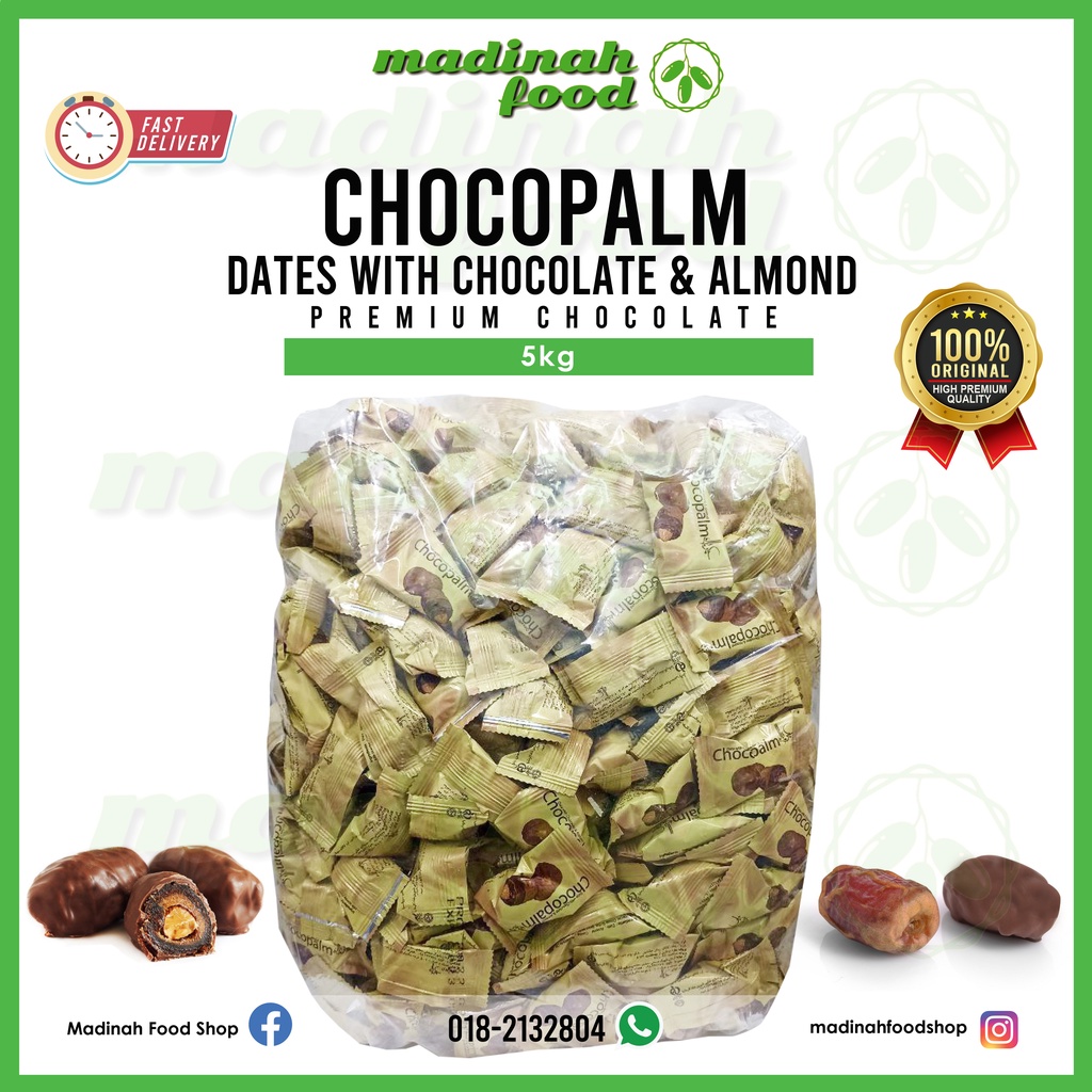 CHOCOPALM (DATES WITH CHOCOLATE & ALMOND ) PREMIUM CHOCOLATE / COKLAT ...