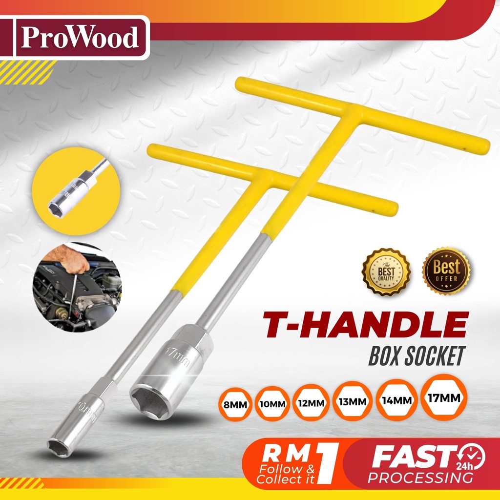 Yellow Rubber T Handle Socket Wrench Chrome Vanadium T Spanner Allen ...