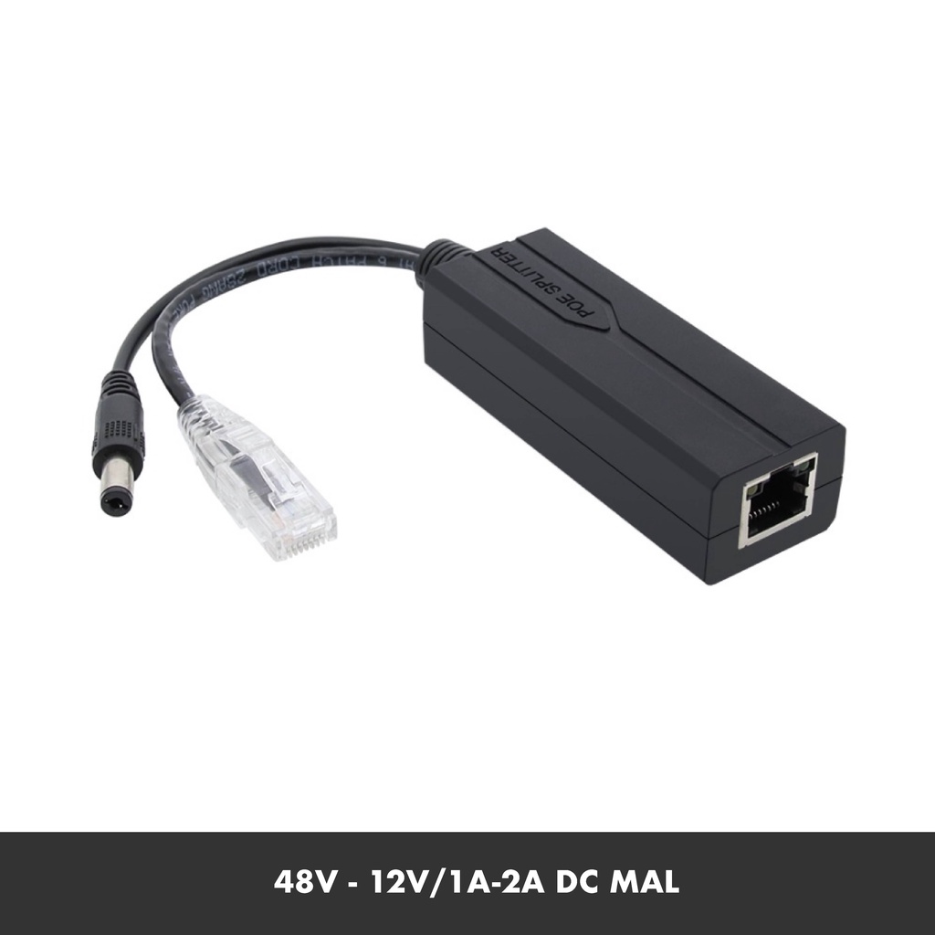 PoE Splitter 48V to 5V/12V Power Over Ethernet Adapter Active Micro USB ...