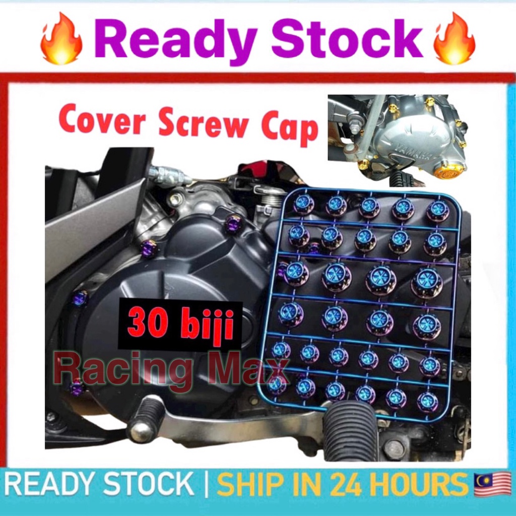 30PCS SET TITANIUM SILVER GOLD SCREW CAP COVER NUT SKRU BOLT UNIVERSAL ...
