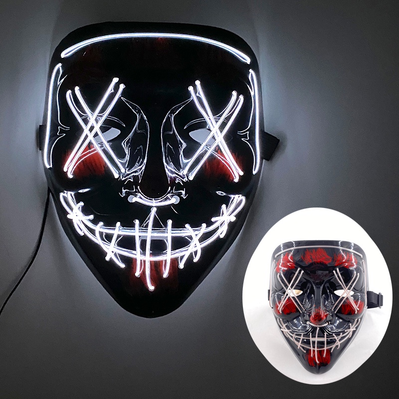 Hot Topeng Hantu LED/Hacker Topeng Spiderman Halloween Cosplay Horror ...