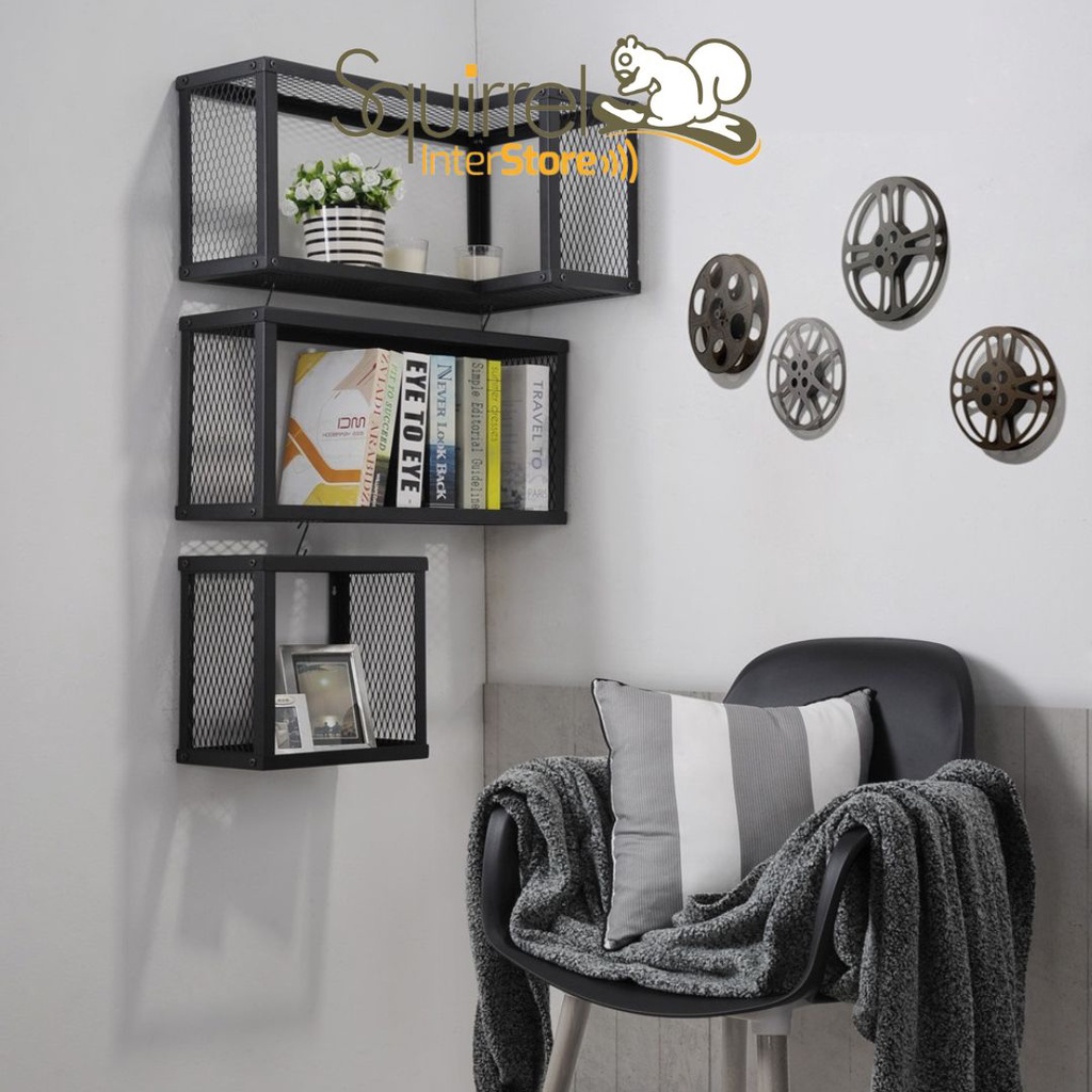 Squirrel Decoration Wall Shelf & Rack - Texture Black | Shopee Malaysia