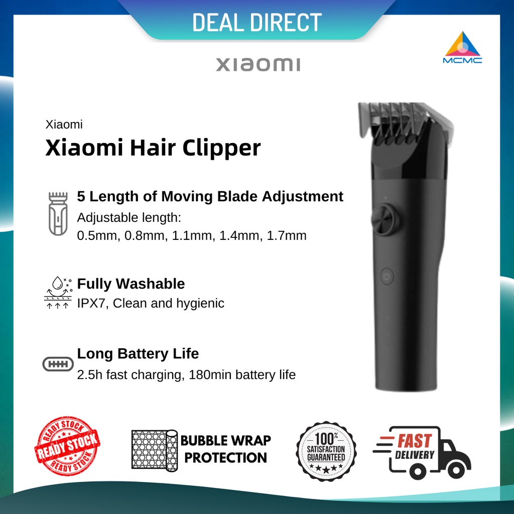 Xiaomi Hair Clipper Mijia Mi Electric Hair Trimmer Shaver Wireless IPX7 ...