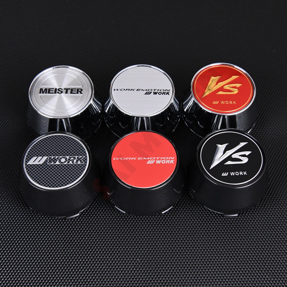 4PCS WORK EMOTION Wheel Center Cap 56MM Clip Diameter Rim Cap MEISTER ...