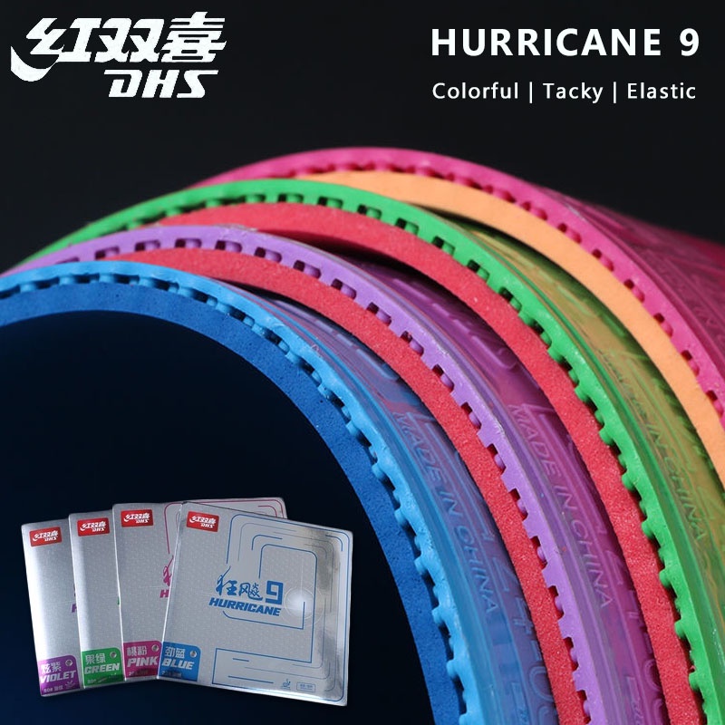 DHS Hurricane 9 Colorful Table Tennis Rubber Original Ping Pong Rubber ...
