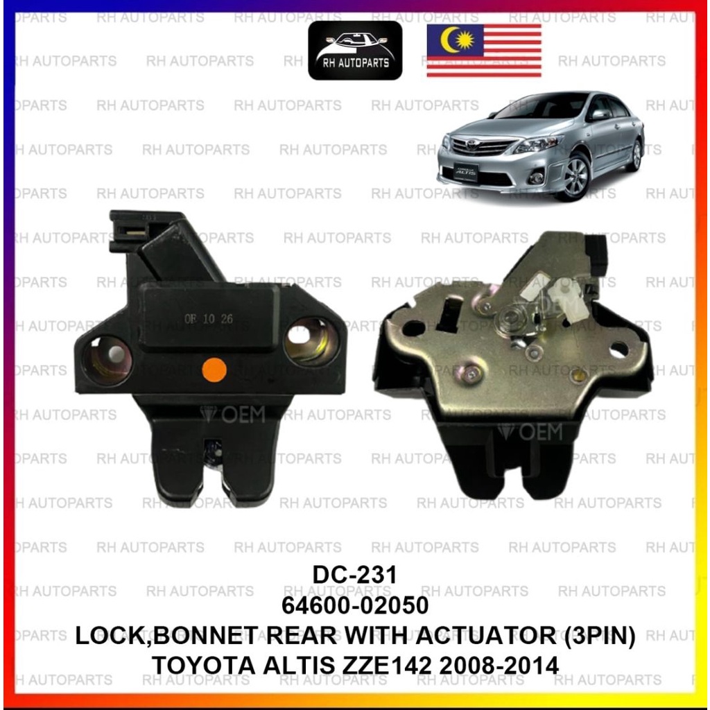 (3 pin)toyota altis zze142 2008 rear bonnet lock rear boot lock bonet ...
