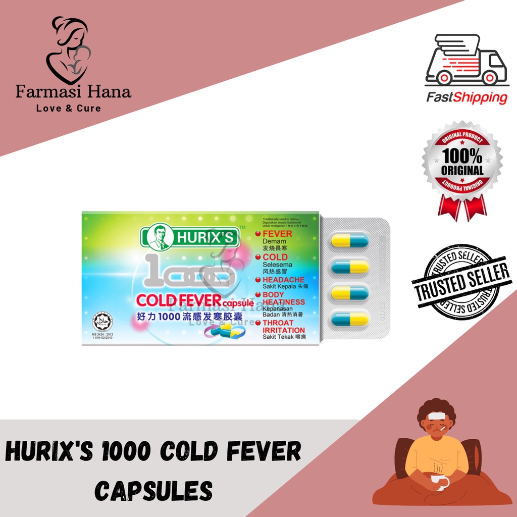 HURIX'S 1000 COLD FEVER CAPSULE (12 CAPSULE/PACK) | Shopee Malaysia