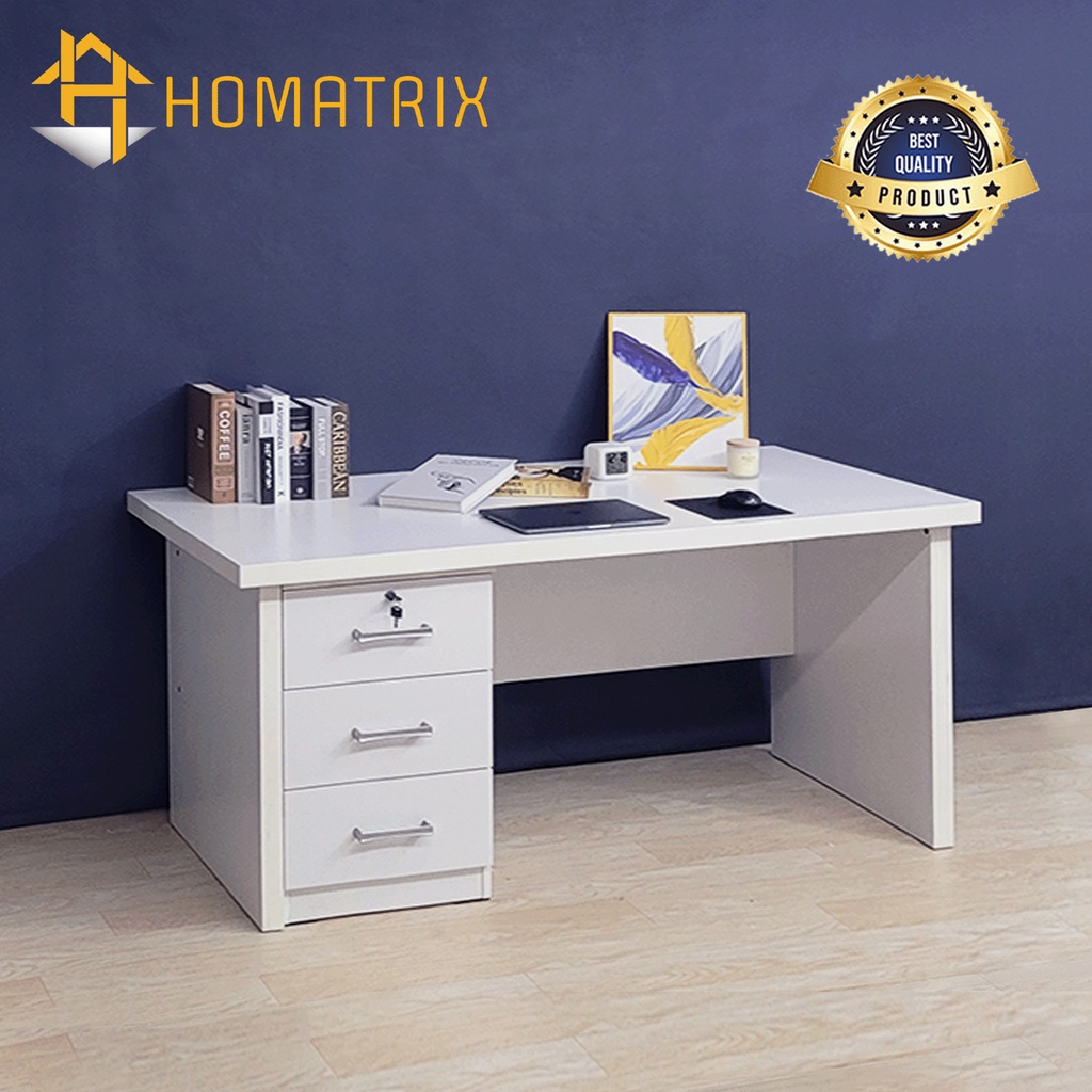 HOMATRIX Study Table Computer Office Table with drawer (2.5x5ft) HM2402 ...
