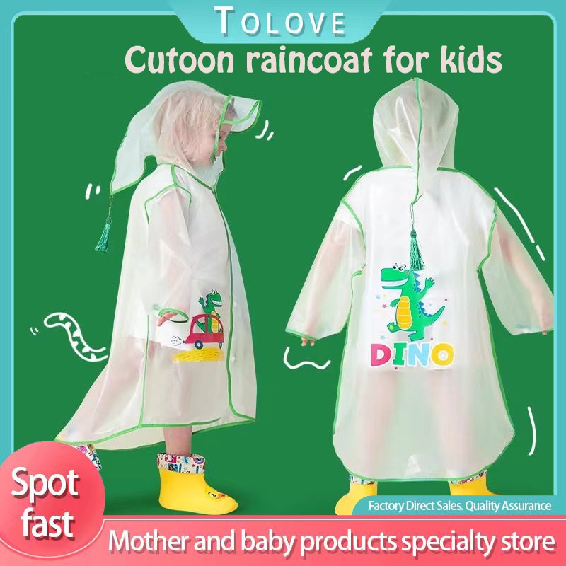 Waterproof Children Cartoon Cute dinosaur Funny Raincoat Rain Coat Raining Kids Rainwear ...
