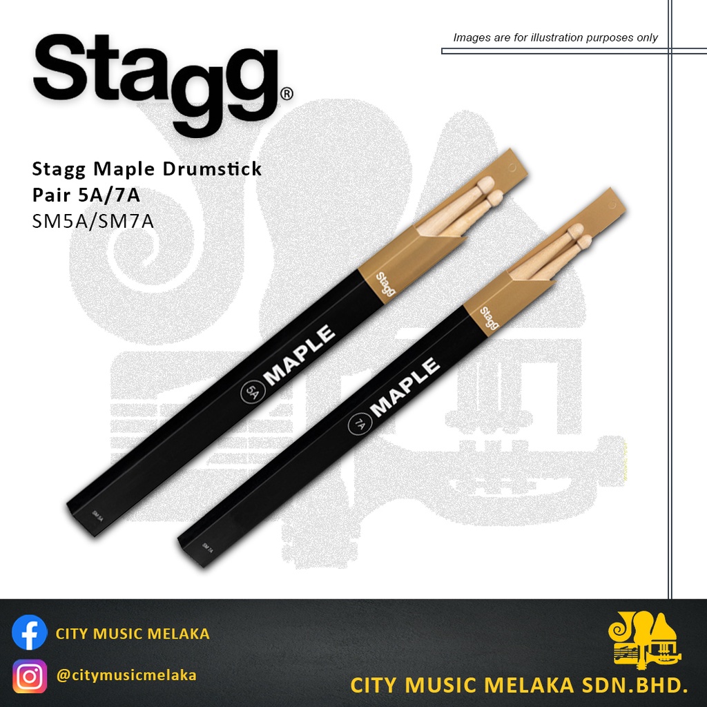 Stagg Maple Drumsticks 5A/7A SM5A SM7A | Shopee Malaysia
