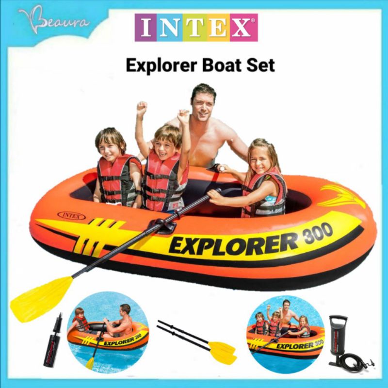🔥Intex Explorer Boat Set 58331 58332 Inflatable Bot Pancing Fishing ...