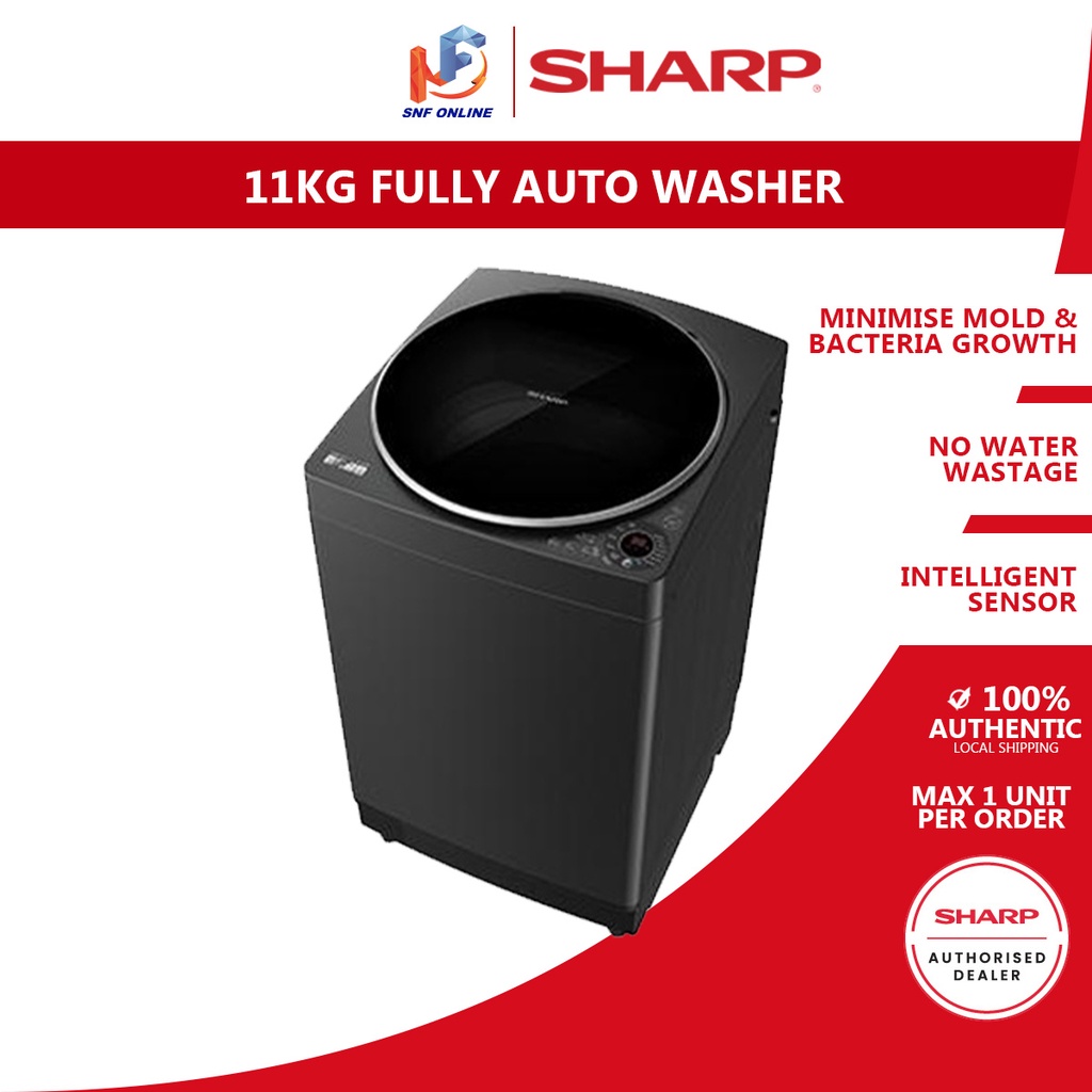 Sharp Auto Washing Machine No Hole Series (11 kg) ESW1109S | Shopee ...