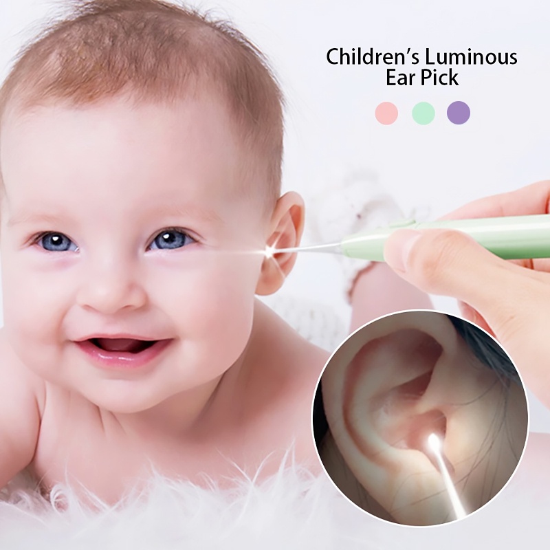 Rechargeable Soft Silicone Luminous LED Ear Pick Kids Adults Infants ...