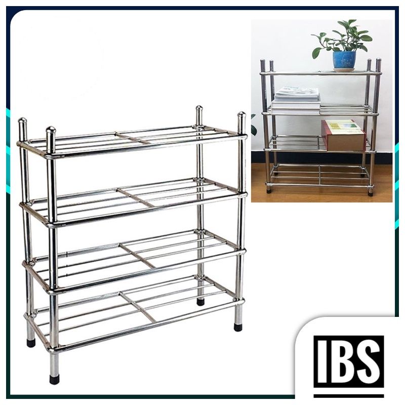 IBS Stainless Steel Shoe Rack Rak kasut 4 Layer Tempat Letak Simpan ...