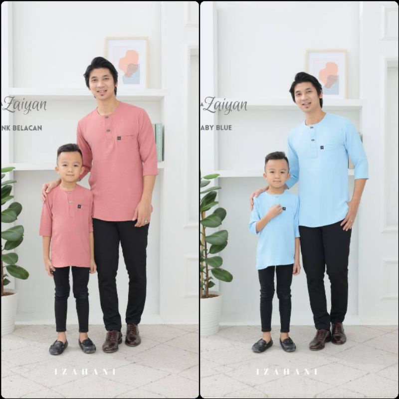 KURTA ZAIYAN LENGAN PENDEK TIGA SUKU DEWASA KANAK KANAK BUDAK TELUK ...