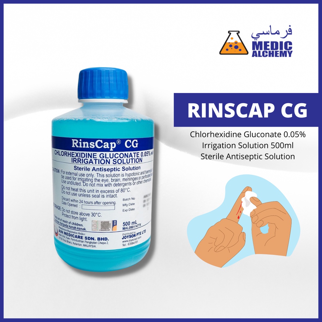 Rinscap CG Chlorhexidine Gluconate 0.05% Irrigation Solution 500ml ...