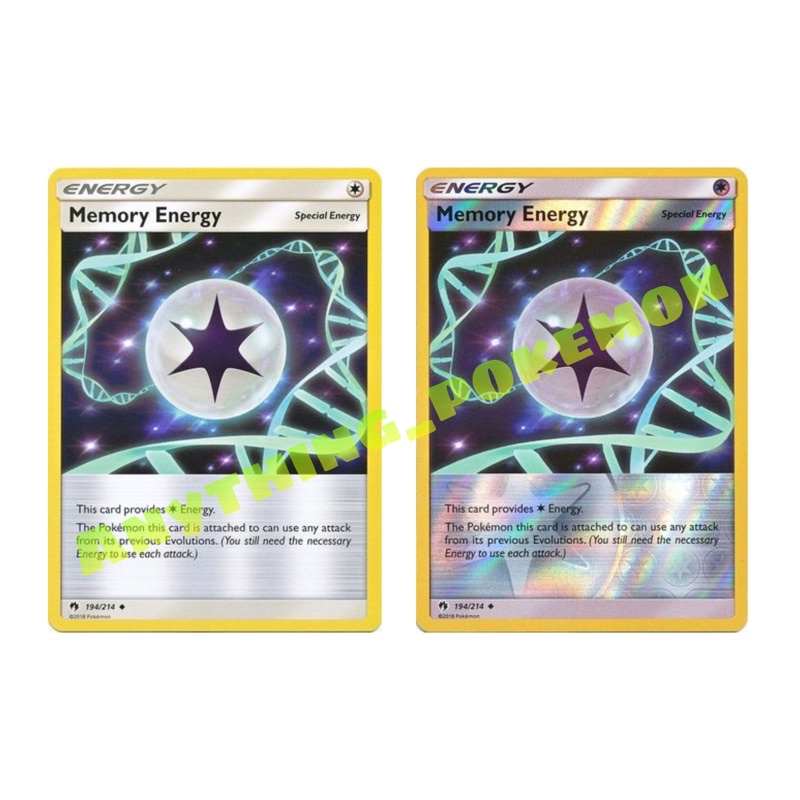 Pokémon ENERGY Card - Memory Energy REVERSE HOLO/NORMAL 194/214 ...