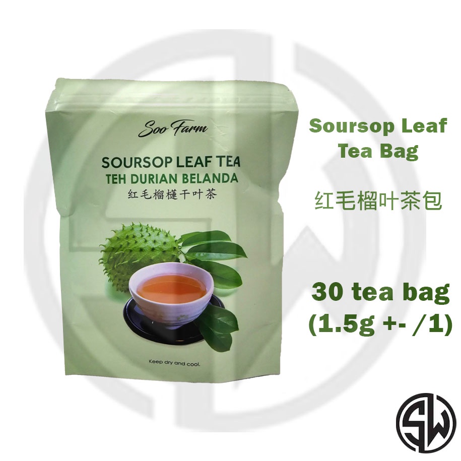Soursop Uncang tea daun Leaf Tea Bag 红毛榴莲叶茶包. (30 Tea Bags) | Shopee ...