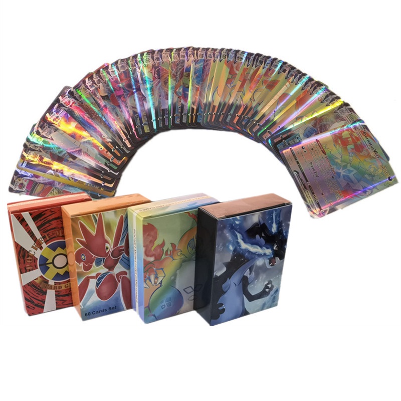 60-120Pcs Original Pokémon EX GX Cards English Charizard Pikachu Game ...
