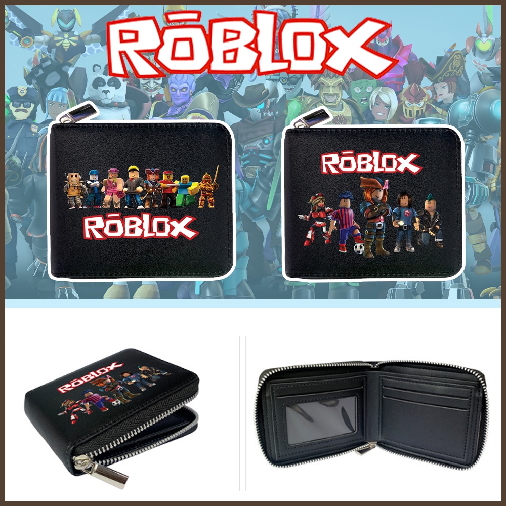 Roblox kids wallet short half-fold coin purse male and female students ...
