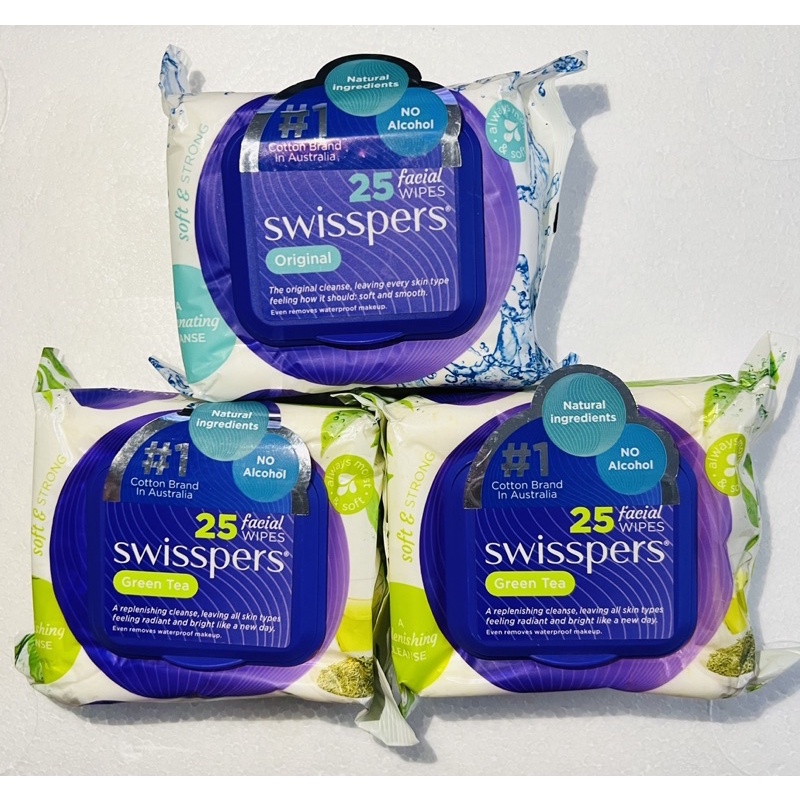 [EXP: 05/2023] SWISSPERS FACIAL WIPES 25 PACK (ORIGINAL / GREEN TEA ...