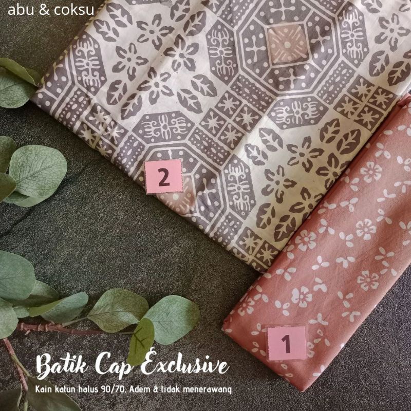 KATUN Pastel Ash Stamped Batik Cloth Combination of Milk Chocolate Soft ...