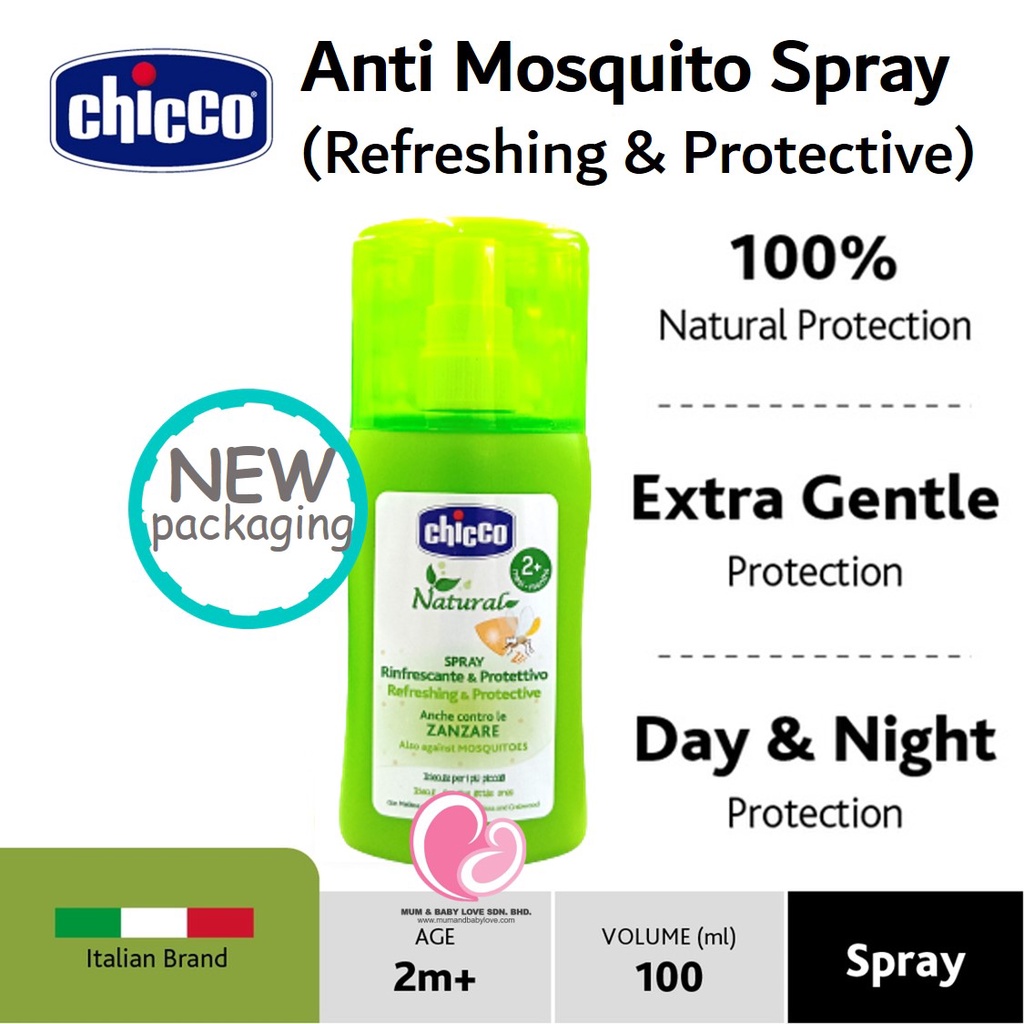 Chicco Anti Mosquito Refreshing & Protective Spray 100ml (Mosquito ...