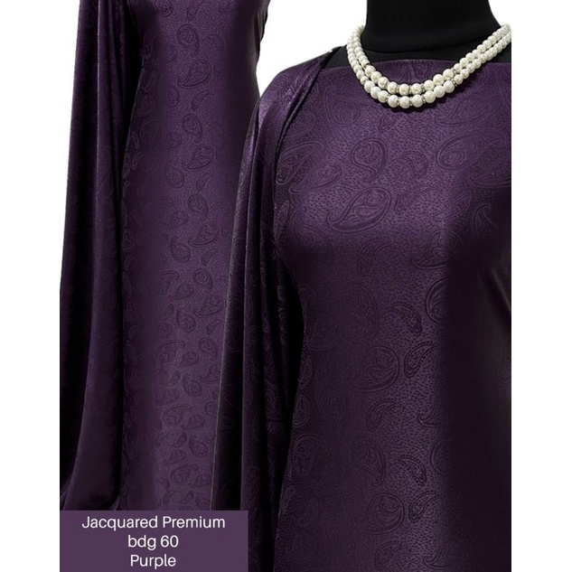 KAIN PASANG JACQUARD PREMIUM PAISLEY PLAIN KAIN ELA SATIN SILK EMBOSS ...