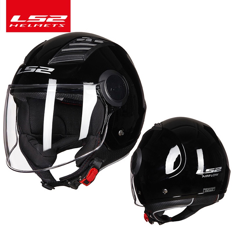 LS2 airflow motorcycle helmet 3/4 open face jet scooter half face ...