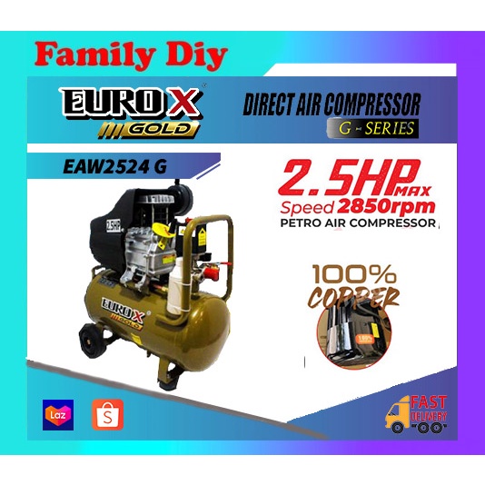 EUROX EAW2524G 24L 2.5HP 8Bar Direct Drive Air Compressor | Shopee Malaysia