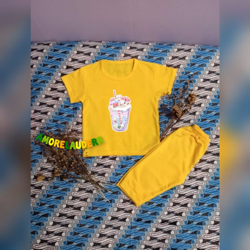 Girls Suits Boba Cartoon Motif Age 1th-7th | Shopee Malaysia