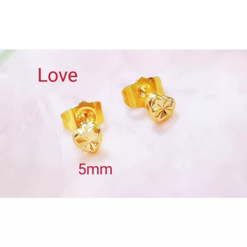 Earring Subang Paku Love Emas Bangkok | Shopee Malaysia