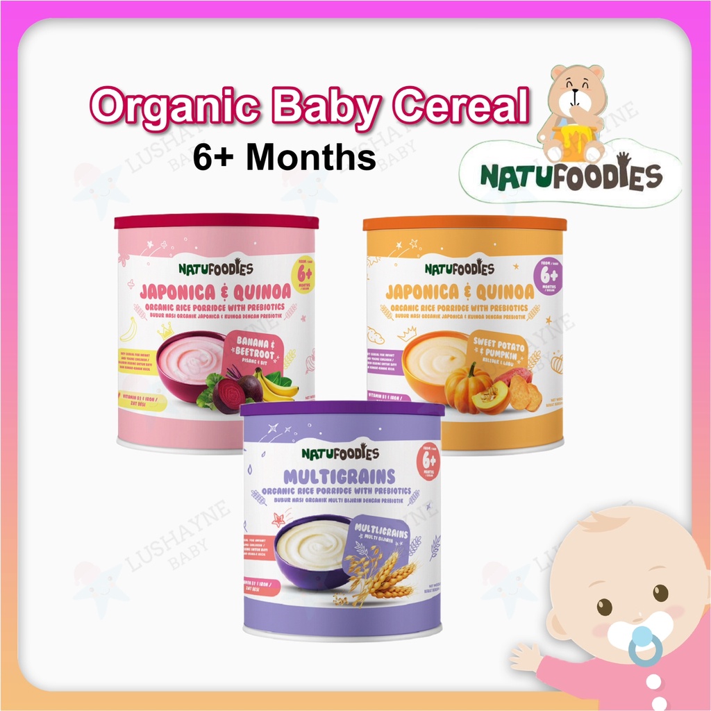Natufoodies Organic Rice Baby Porridge Cereal with Prebiotics 200g ...