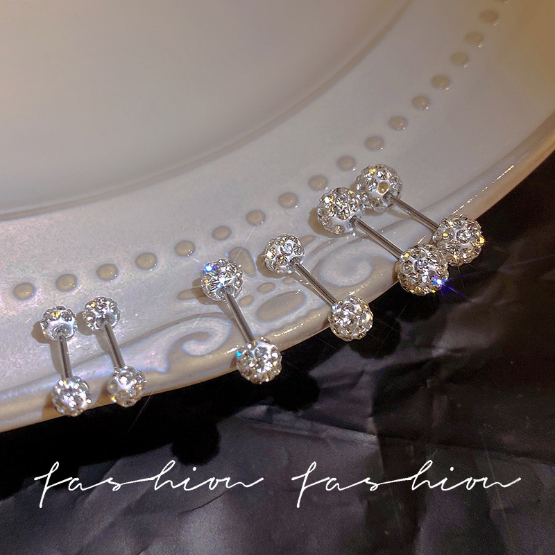 Thread Stud Earrings Female Earring Bone Nail Advanced Zircon Ear Bone ...