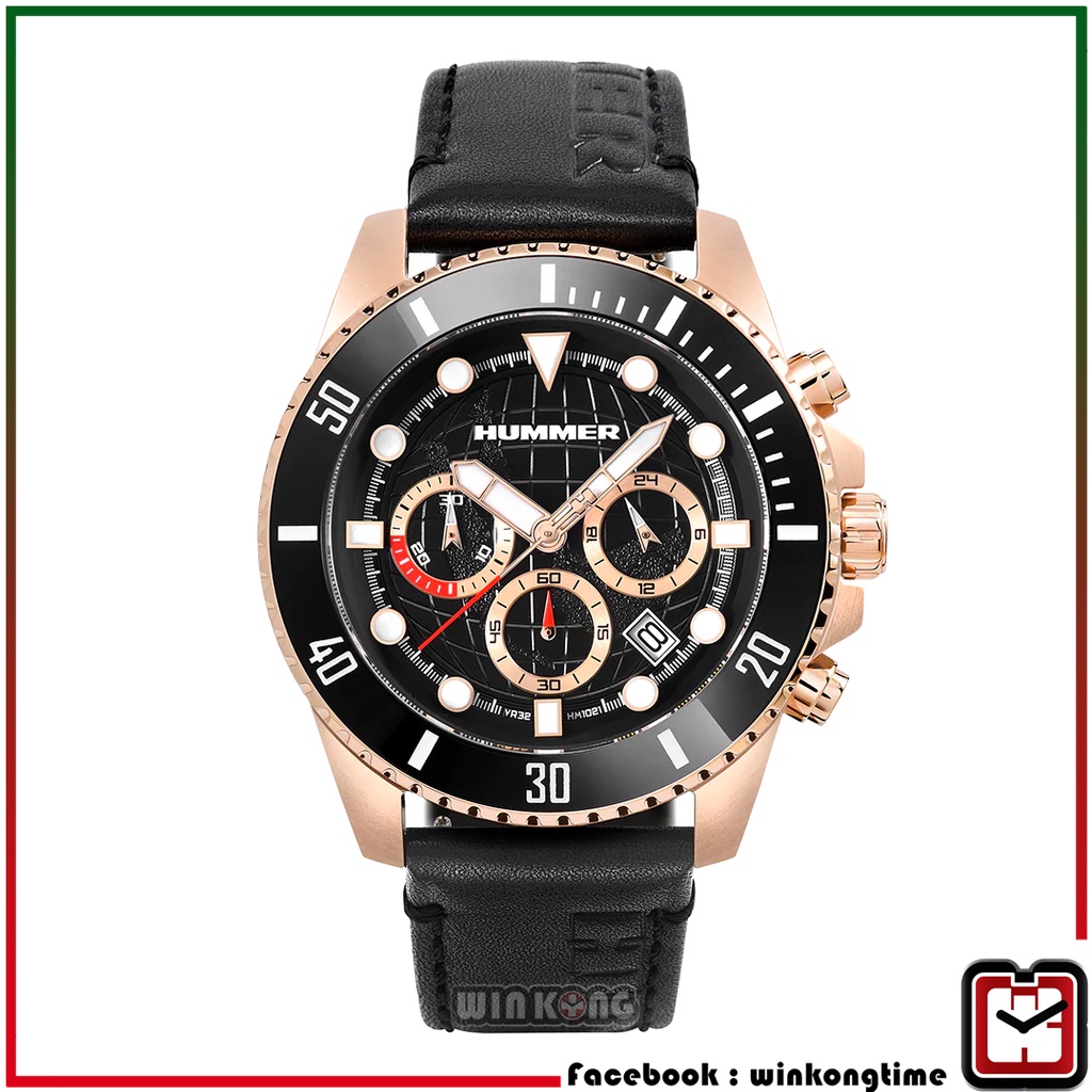 HUMMER MEN CHRONOGRAPH SPORTS 1021 ROSEGOLD LEATHER (1 Years ...