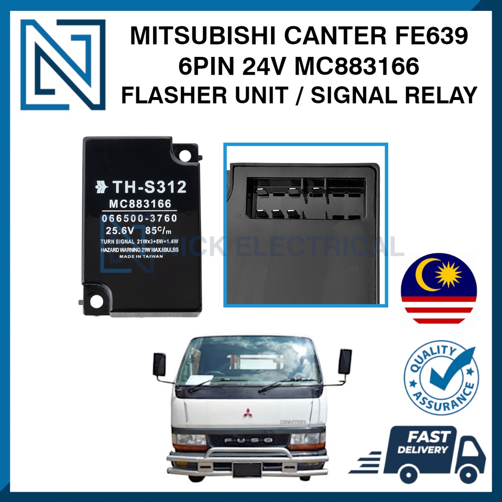 TH-S312 Mitsubishi Canter FE639 6PIN 24V Flasher Unit Signal Relay ...