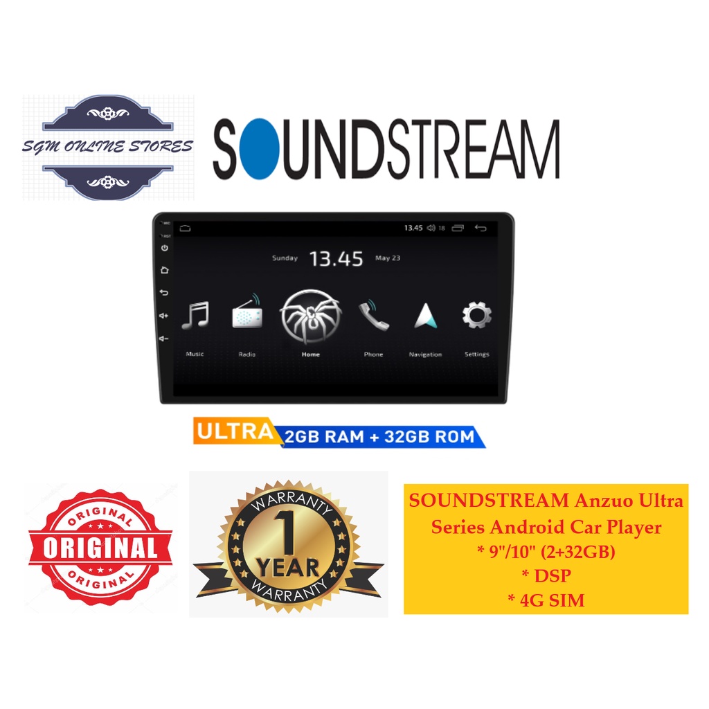 SOUNDSTREAM ANZUO ULTRA Series 9inch / 10inch (2+32GB) Android Car ...