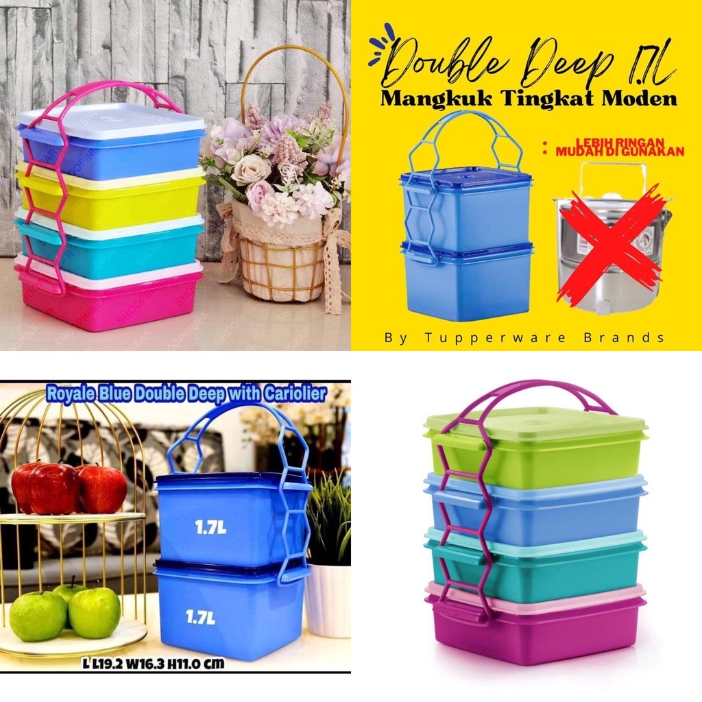 Promotion!! Original Tupperware Small Goody Box with Cariolier (4 ...